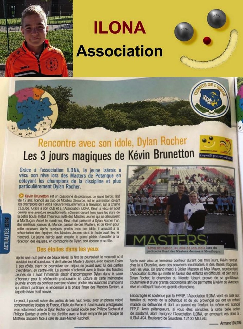Vu dans le magazine Planète Boule – Association Ilona